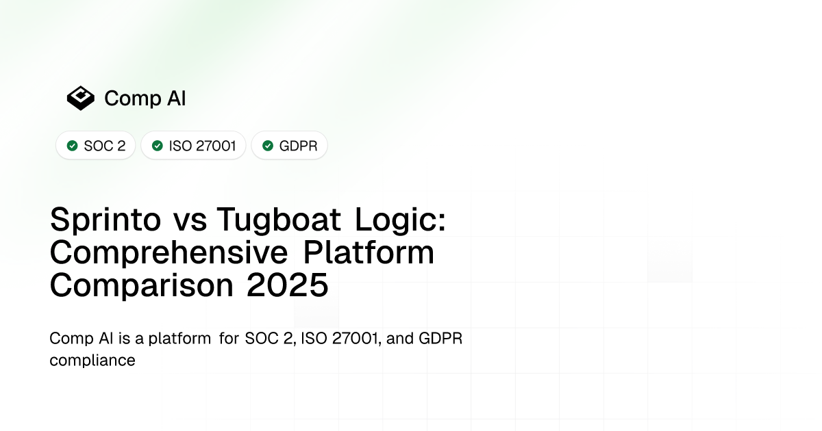 Sprinto vs Tugboat Logic: Comprehensive Platform Comparison 2025 | SOC 2 Directory